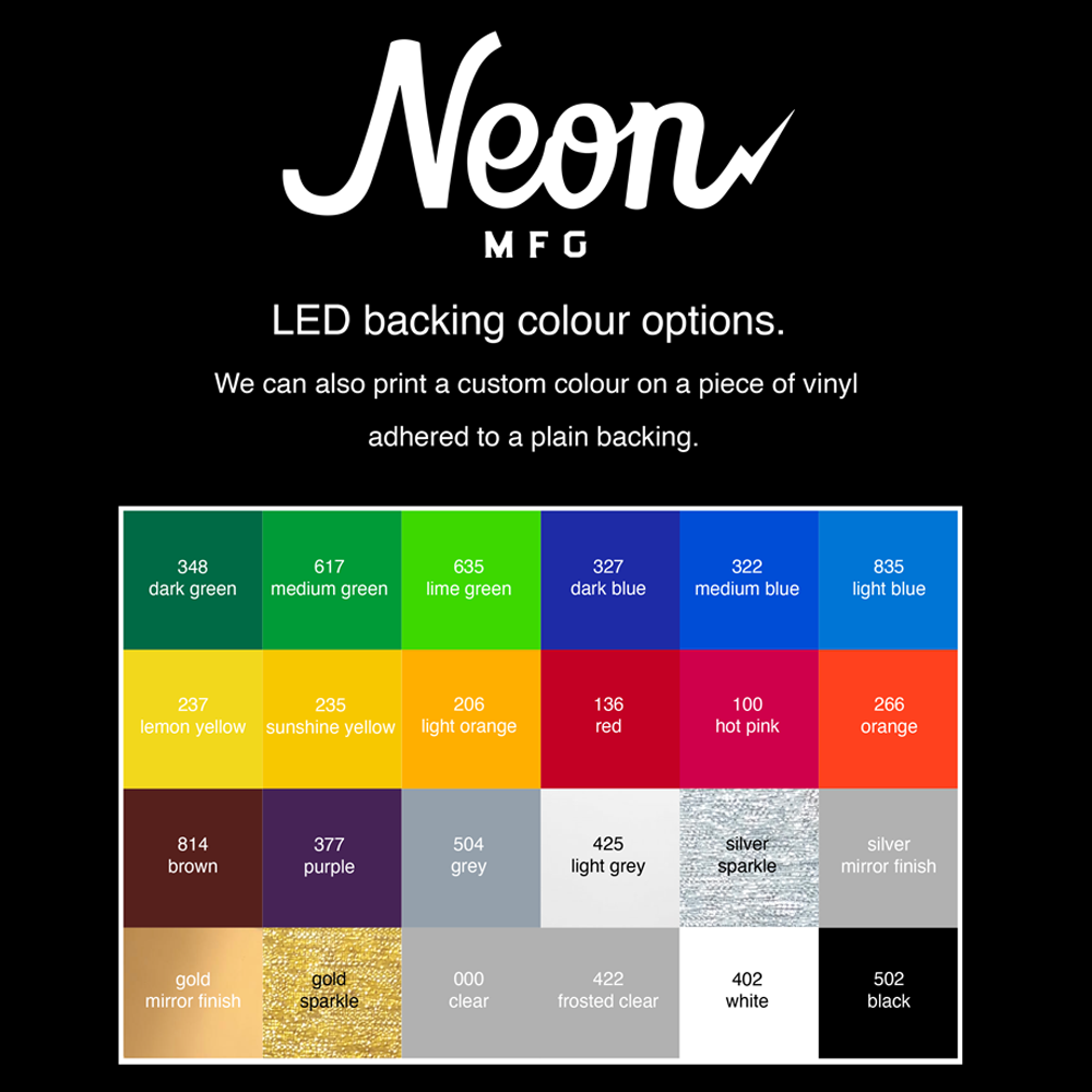 Custom Neon Sign Information - Neon Mfg.