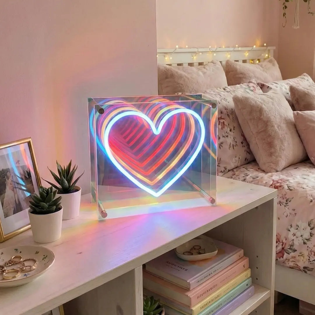 Heart infinity mirror LED Neon Sign – Neon Mfg.