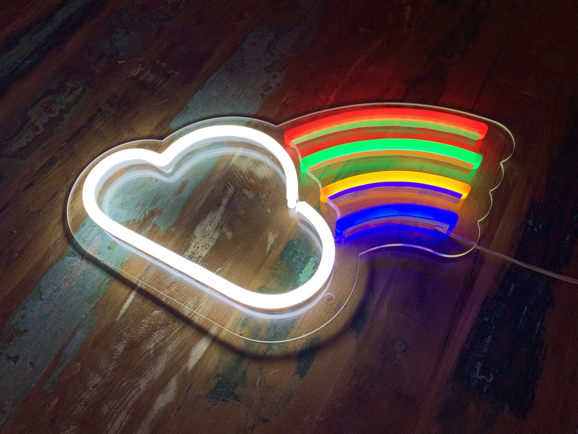 Little Cloud And Rainbow LED Neon Sign – Neon Mfg.