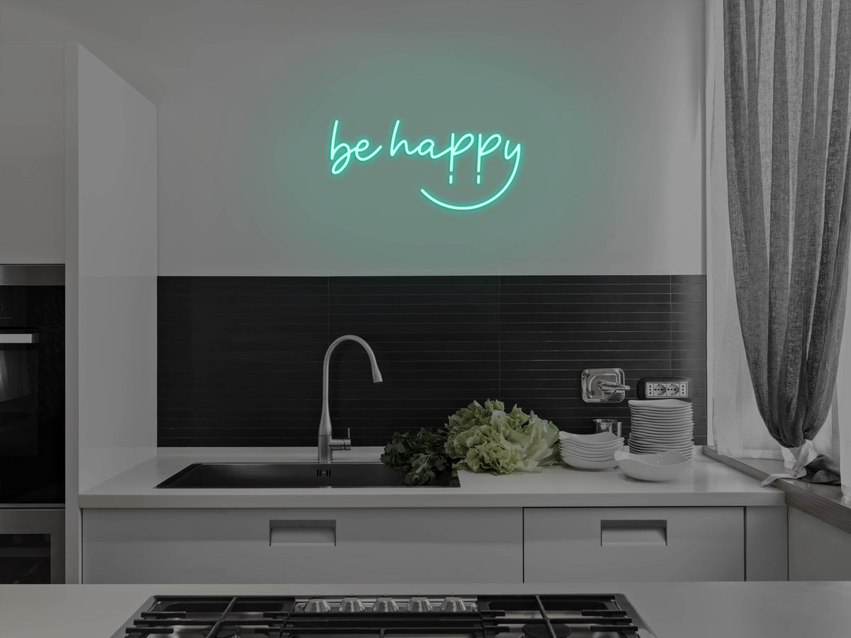 Be Happy LED Neon Sign - Neon Mfg.