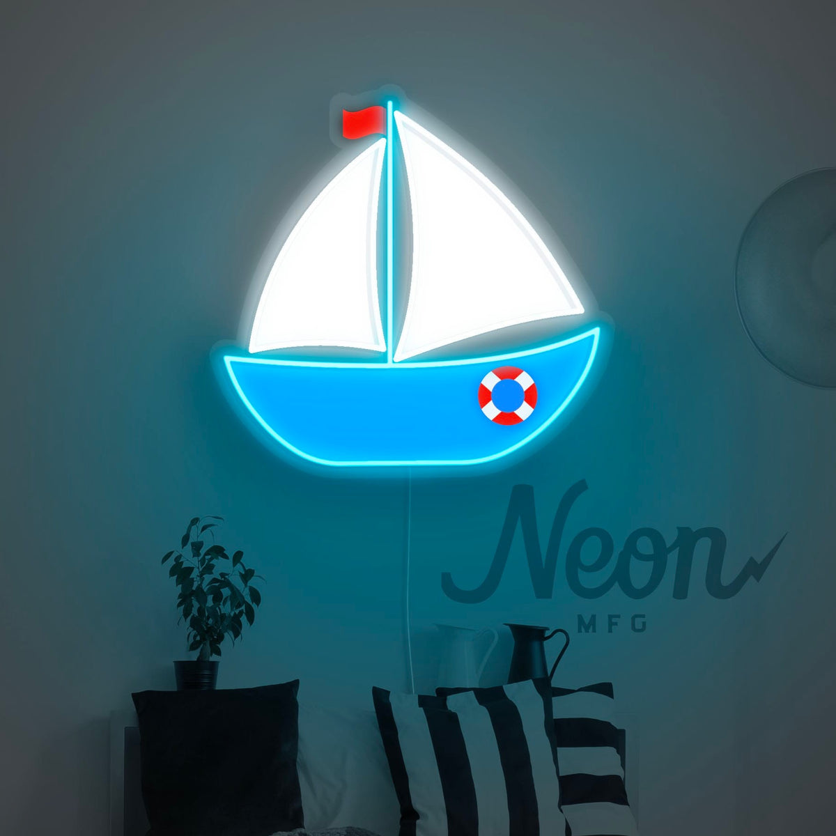Sailboat LED Neon Sign - Neon Mfg.
