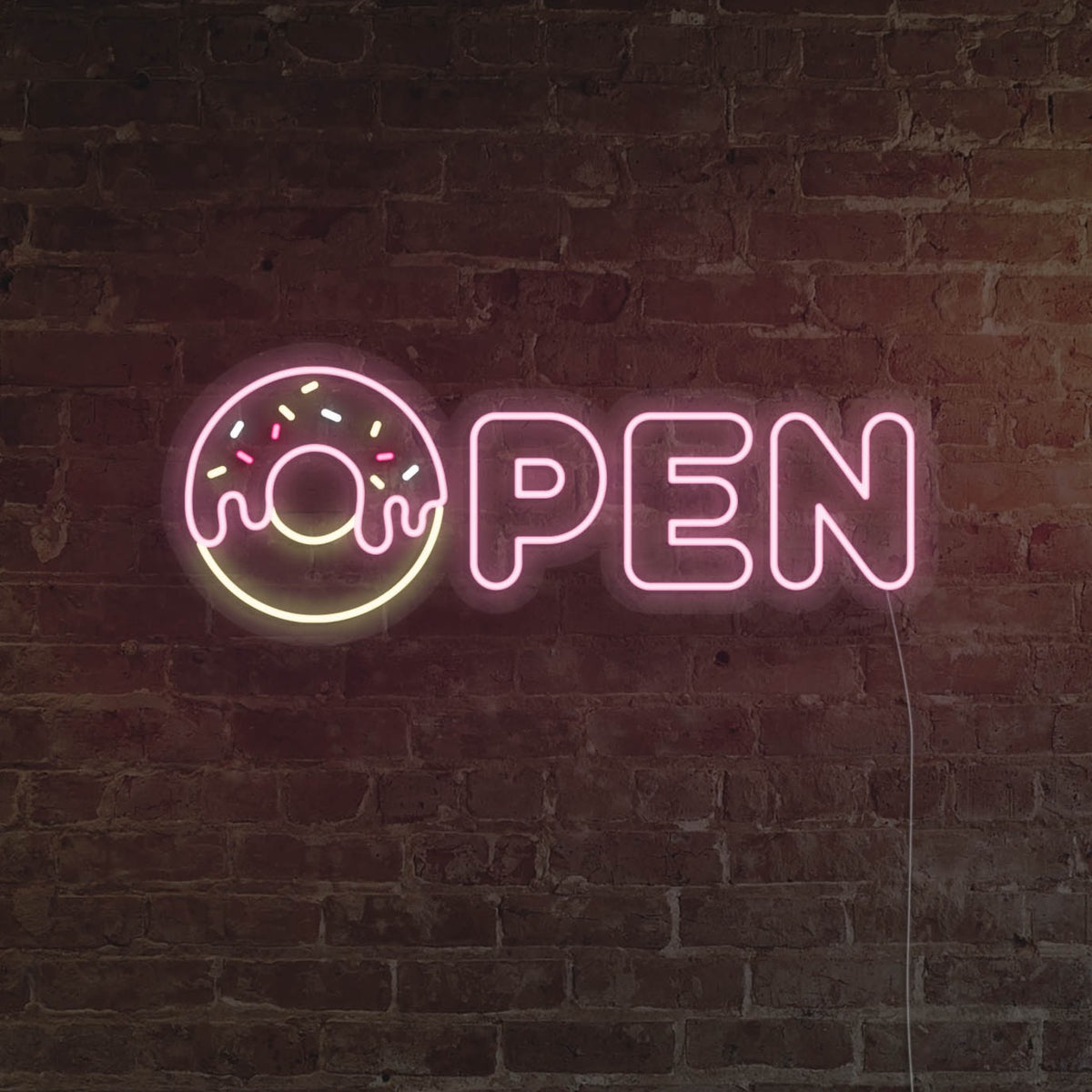 Donut Open LED Neon Sign - Neon Mfg.