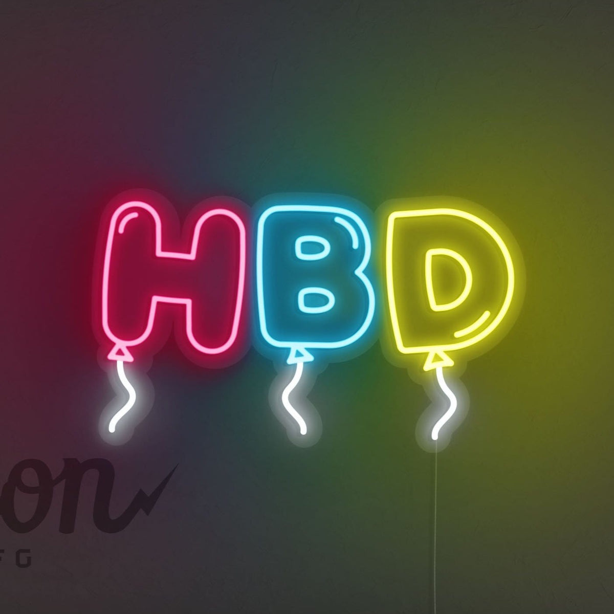 HBD Happy Birthday LED Neon Sign - Neon Mfg.