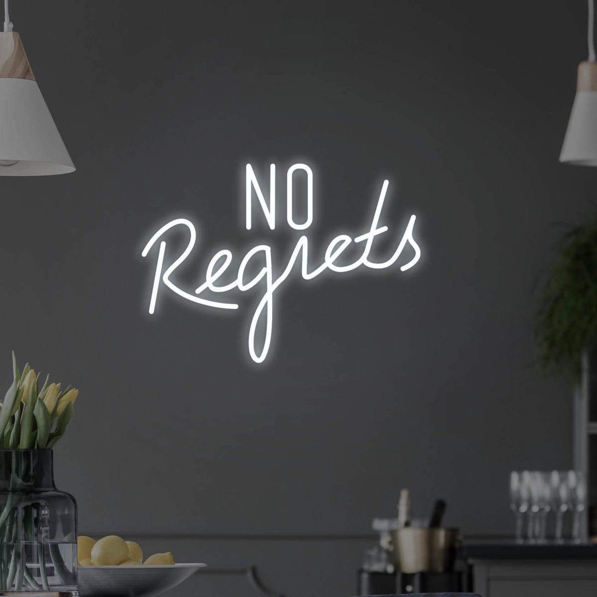 No Regrets LED Neon Sign - Neon Mfg.