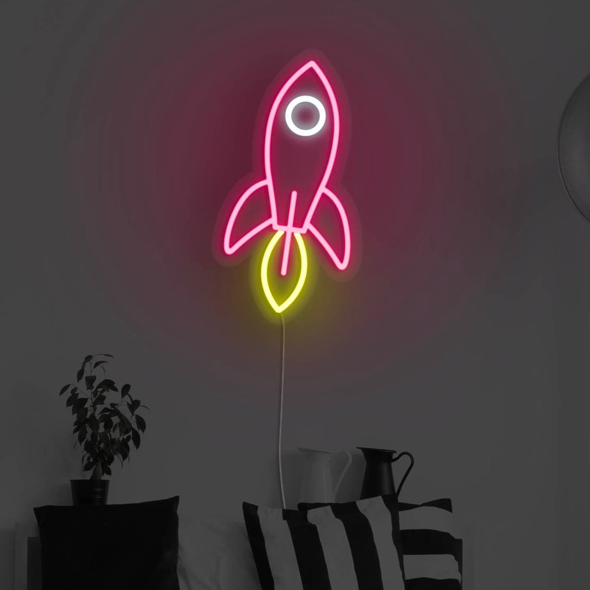 Rocket Ship LED Neon Sign - Neon Mfg.