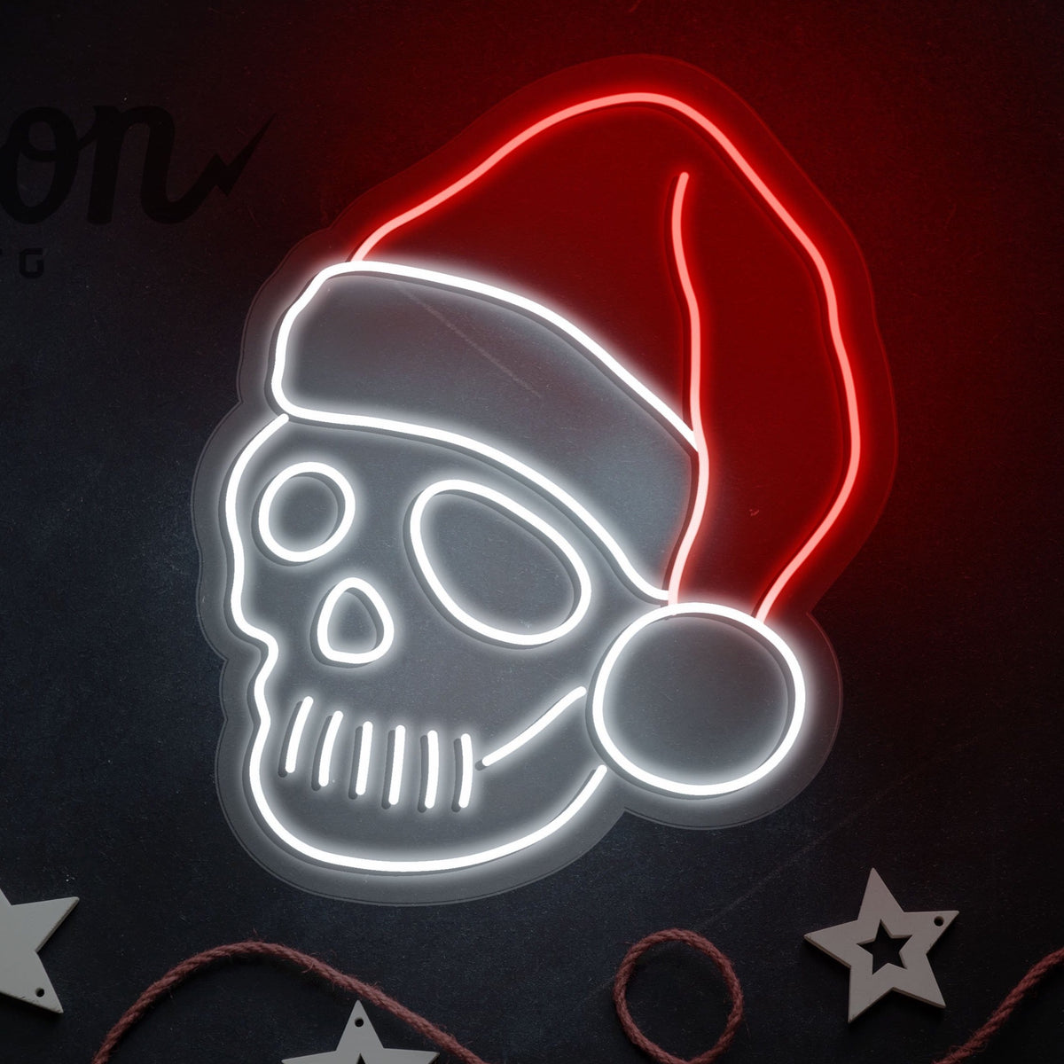 Santa Skull LED Neon Sign - Neon Mfg.